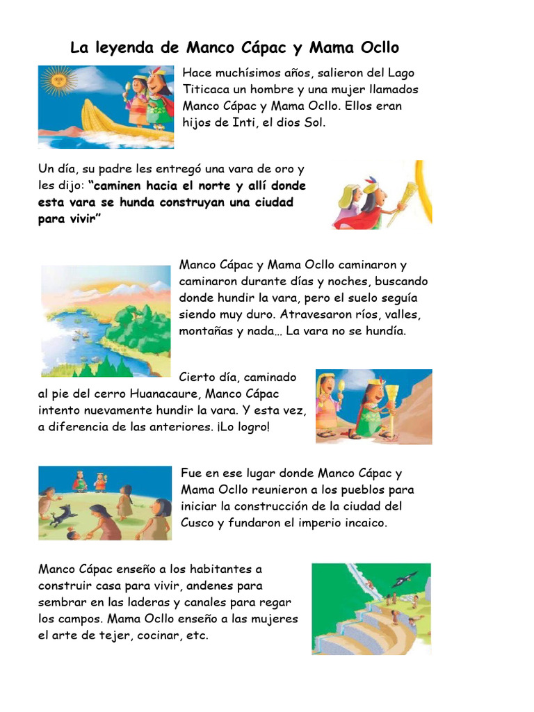 La leyenda de Manco Cápac y Mama Ocllo | Descargar gratis PDF | Imperio ...