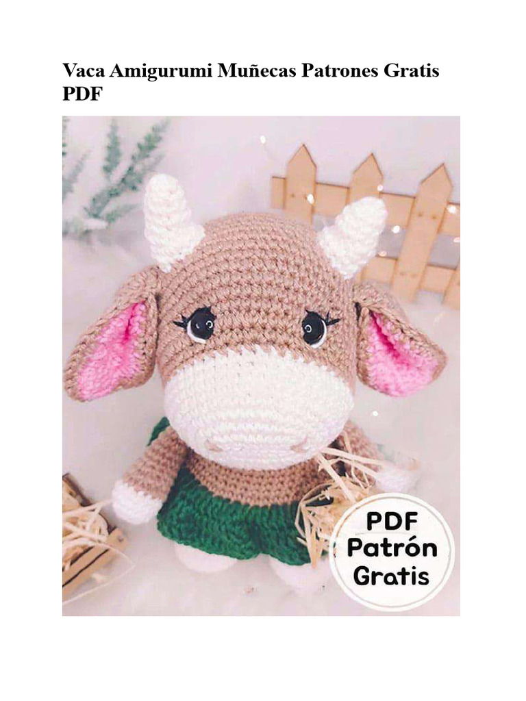 Vaca Amigurumi Munecas Patrones Gratis PDF | PDF | Amigurumi | Tejer