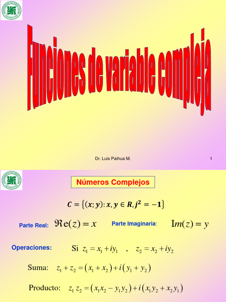 Funciones de Variable Compleja y Sus Propiedades | PDF | Número ...