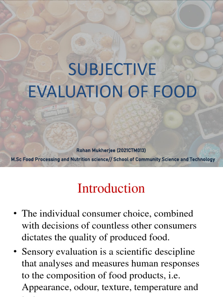 Subjective Evaluation | PDF | Odor | Cognitive Science
