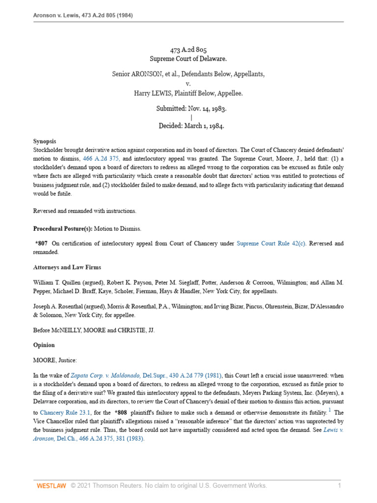 Aron Son V Lewis | PDF | Lawsuit | Burden Of Proof (Law)