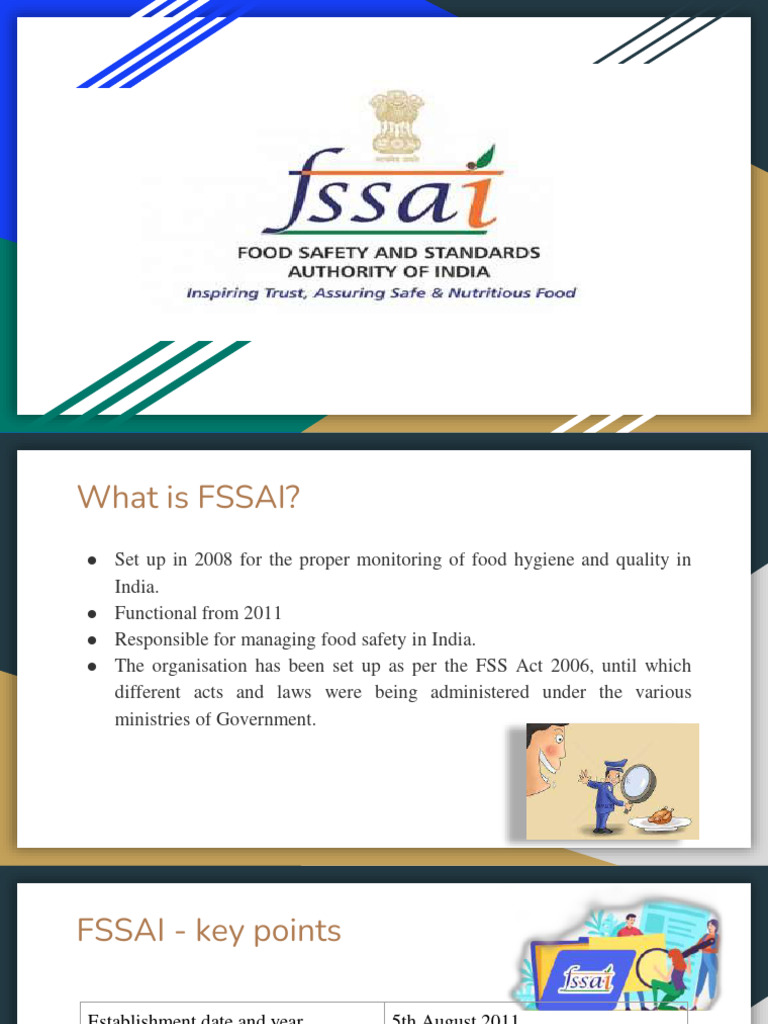 fssai | PDF | Food Safety | Foods