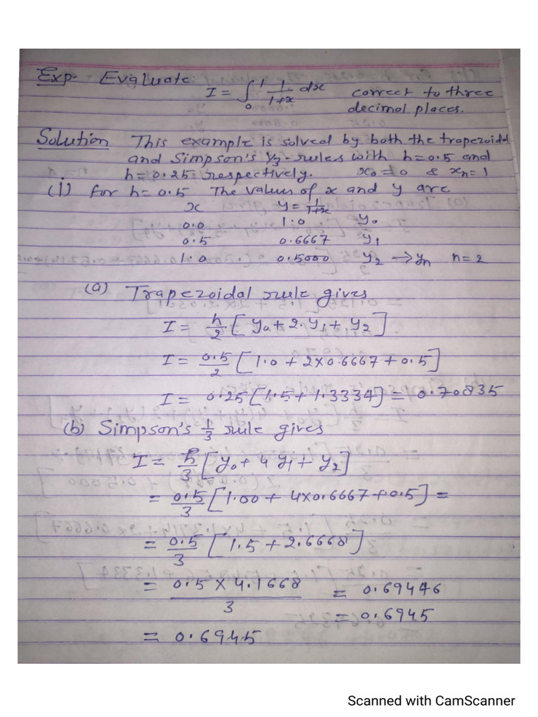Examples of Trapezoidal and Simpson's Rule | PDF