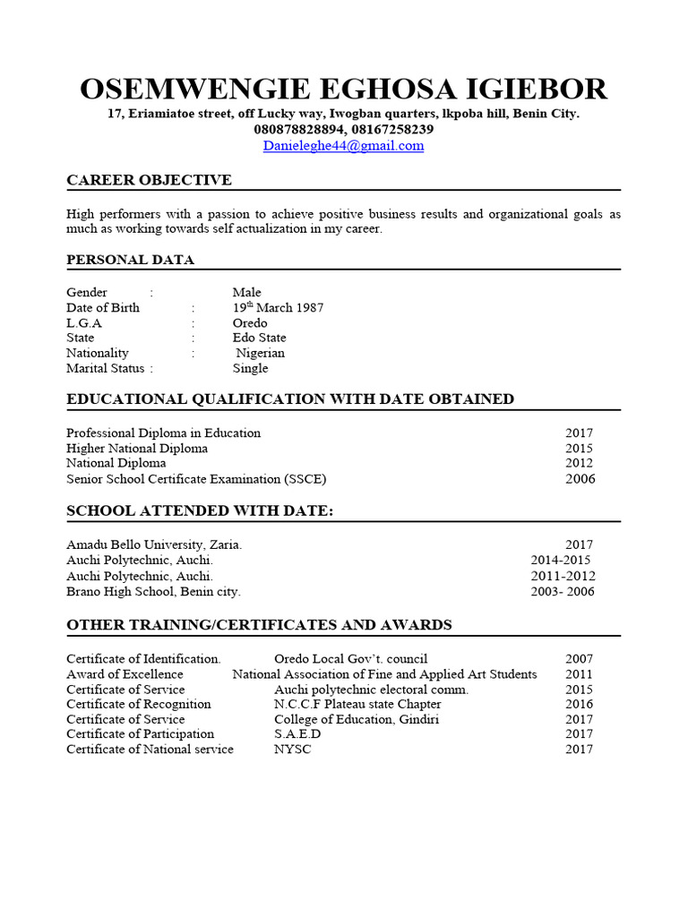 My CV Edited | PDF | Behavior Modification | Learning