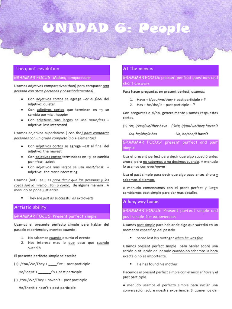 RESUMEN INGLES II | PDF | Lingüística | Gramática