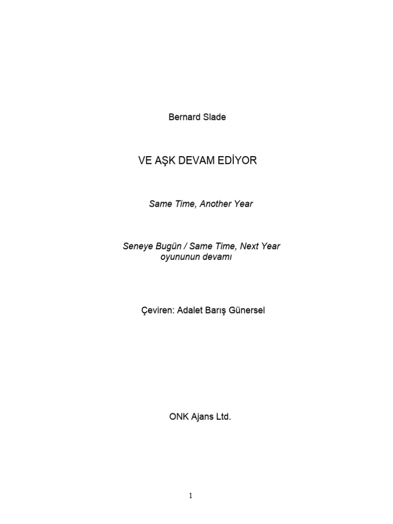 Bernard Slade - Ve Aşk Devam Ediyor | PDF