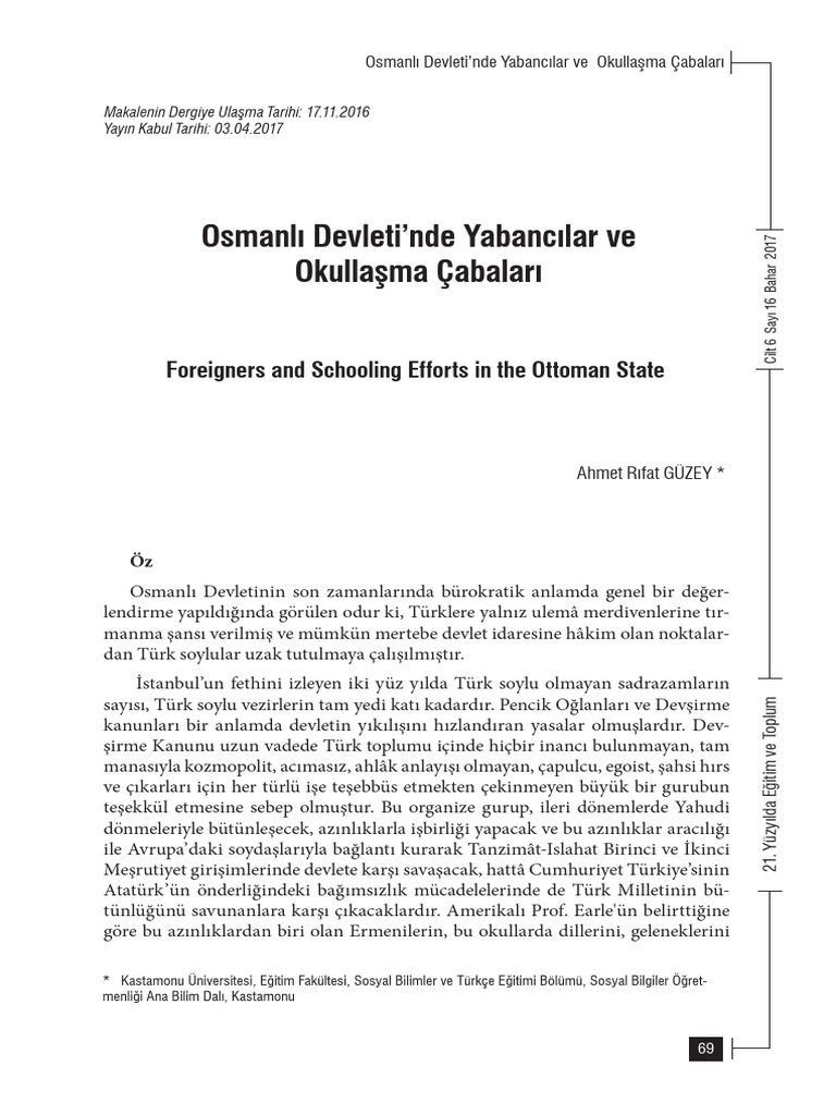 Osmanl - Devleti - Nde Yabanc - Lar Ve Okulla - Ma - Abalar - (#356985) - 369322 | PDF