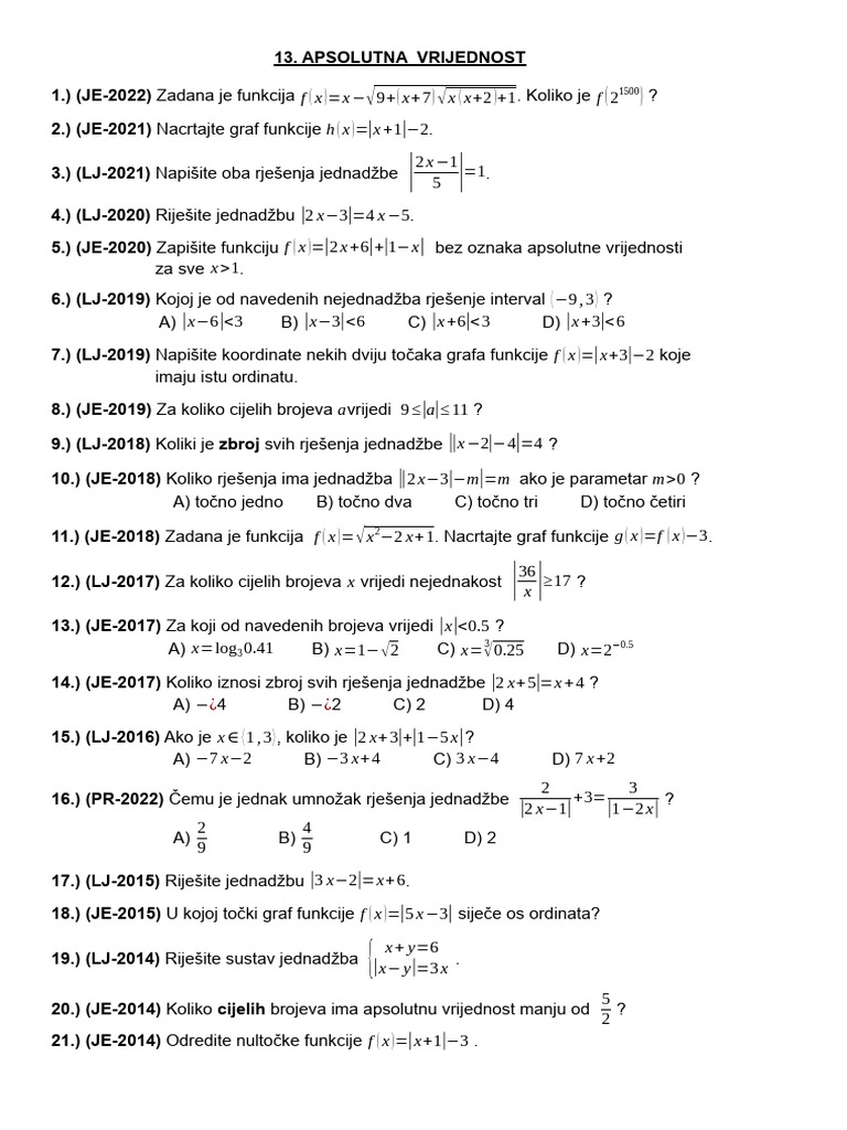 13 - Apsolutna Vrijednost | PDF