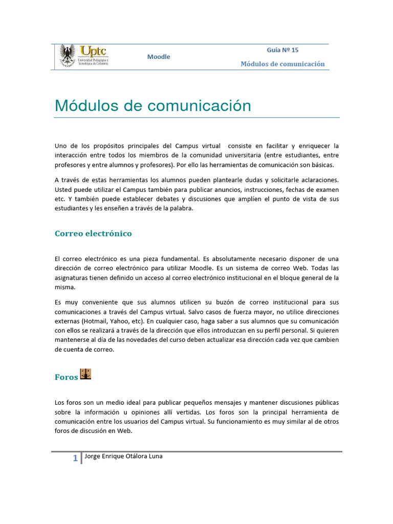 15-modulos_comunicacion | Descargar gratis PDF | Moodle | Chat en linea