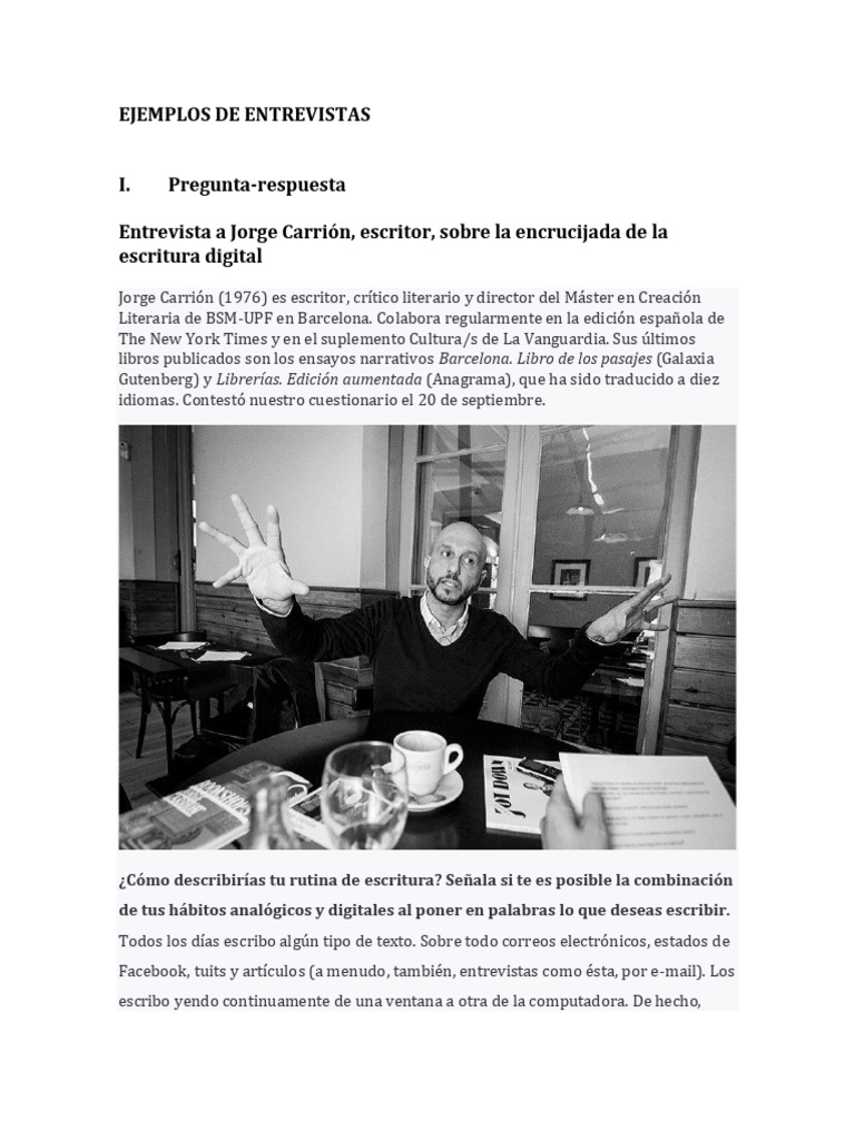 Entrevista a Jorge Carrión sobre escritura | PDF | Escritores