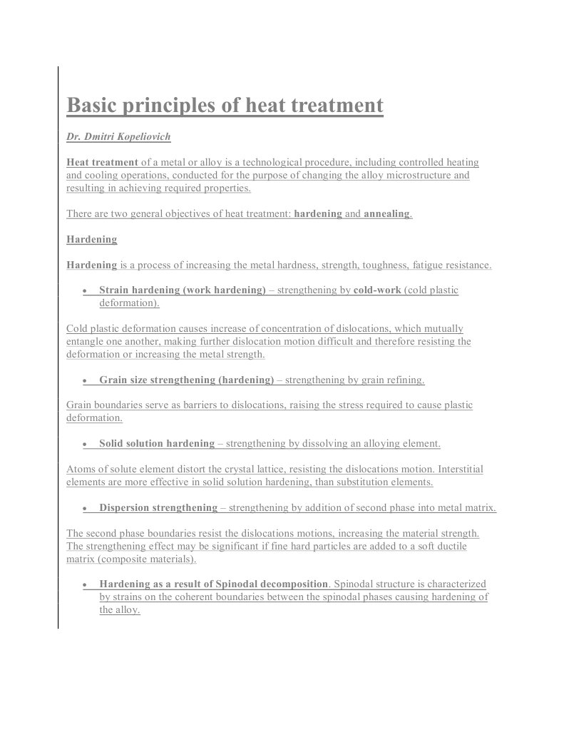 Basic Principles of Heat Treatment | PDF | Heat Treating | Annealing ...