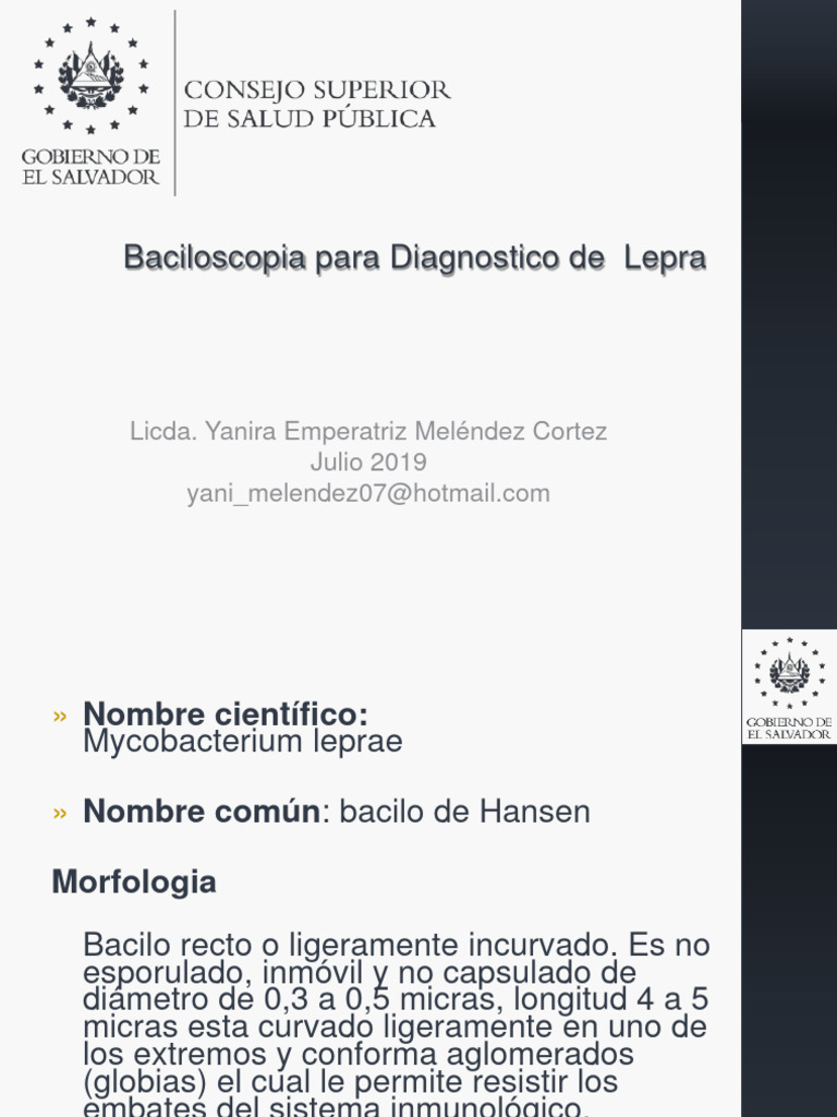Baciloscopia para Lepra Presentacion | PDF | Mycobacterium | Biología