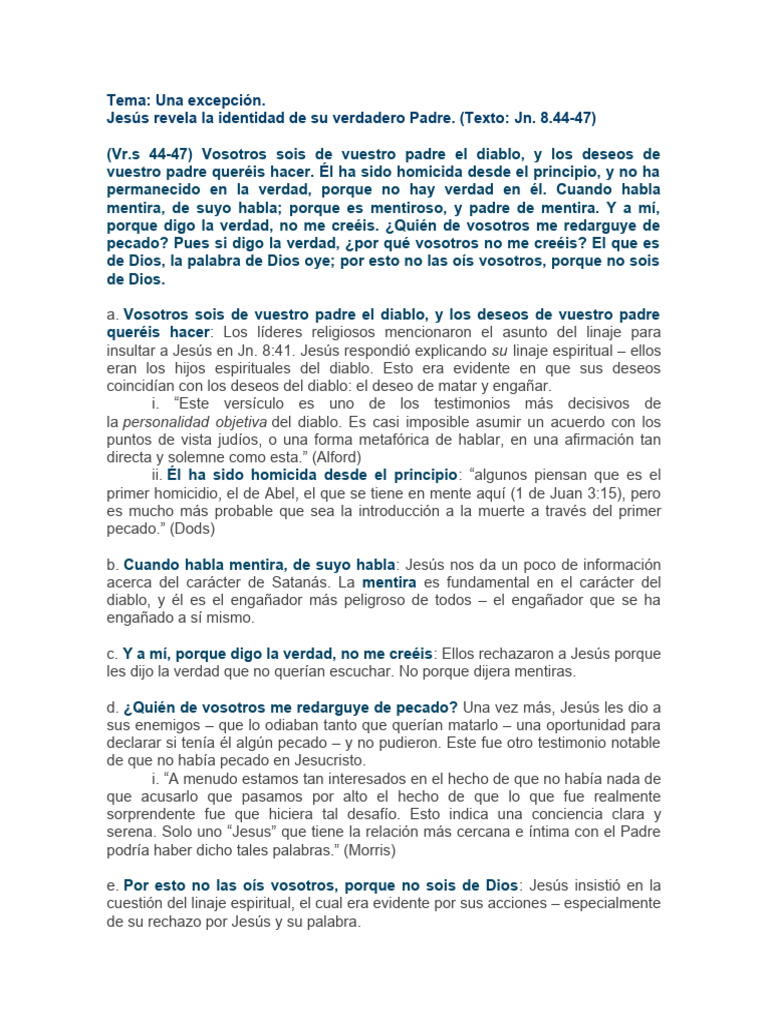 Tema Una excepcion | PDF | Pecado | Jesús Tema Una excepcion | PDF | Pecado | Jesús