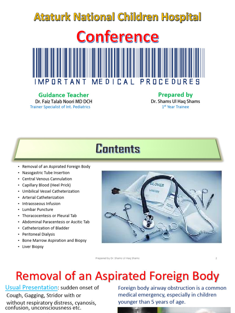 Medical Procdeures in Pediatrics | PDF | Vein | Respiratory Tract