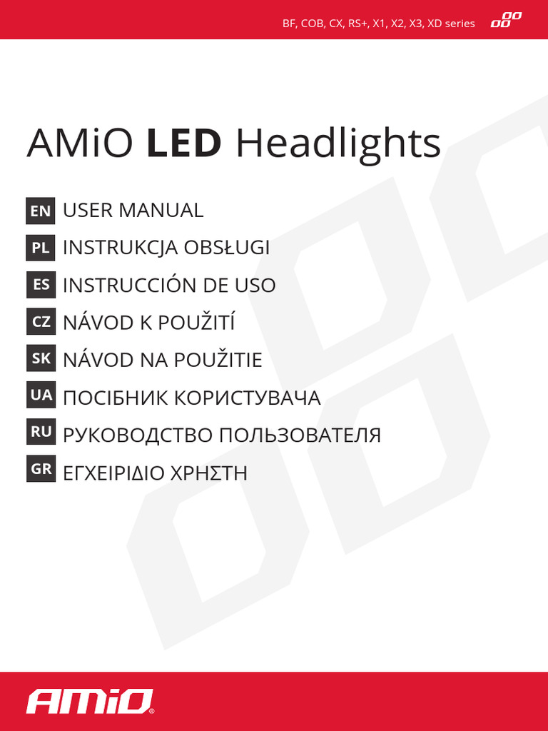LED Headlight MANUAL EN PL ES CZ SK UA RU GR | PDF