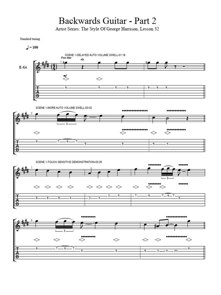 103 Backwards Guitar - Part 2 - Delayed Auto Volume Swell | PDF ...