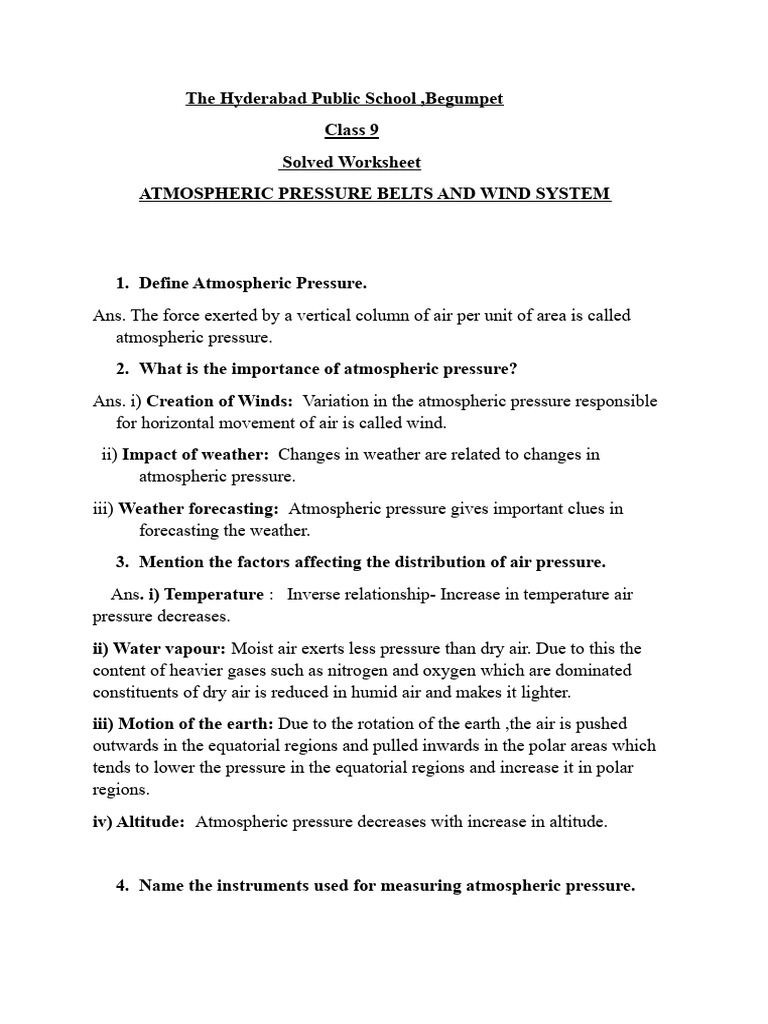 Atmospheric Pressure Belt and Wind System 2021 | PDF | Wound | Atmosphere