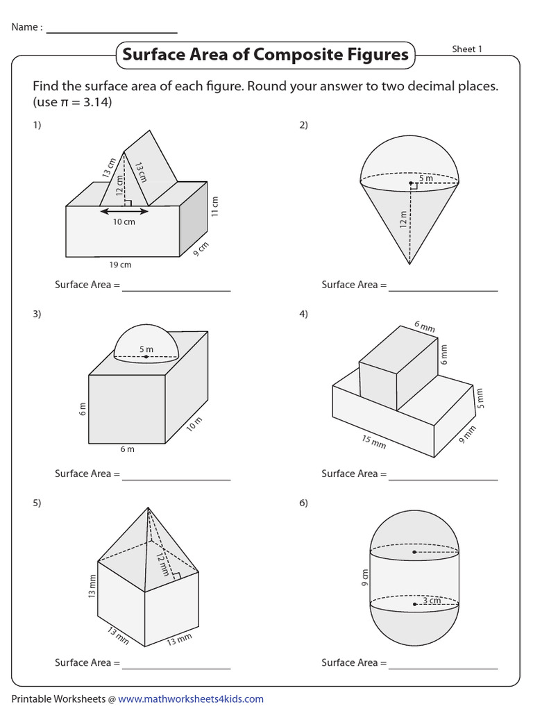 Surface Area and Volume Worksheets | PDF | Area | Significant Figures
