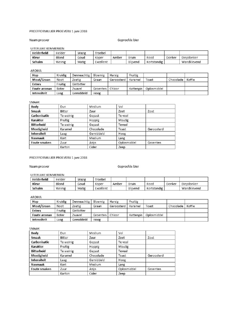 Proefformulier | PDF