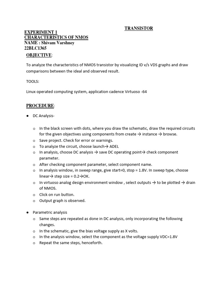 Combined Vlsi Cadence Lab Experiments Pdf Cmos Logic Gate 