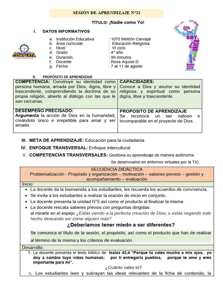 Sesion 21 | Descargar gratis PDF | Evaluación | Aprendizaje