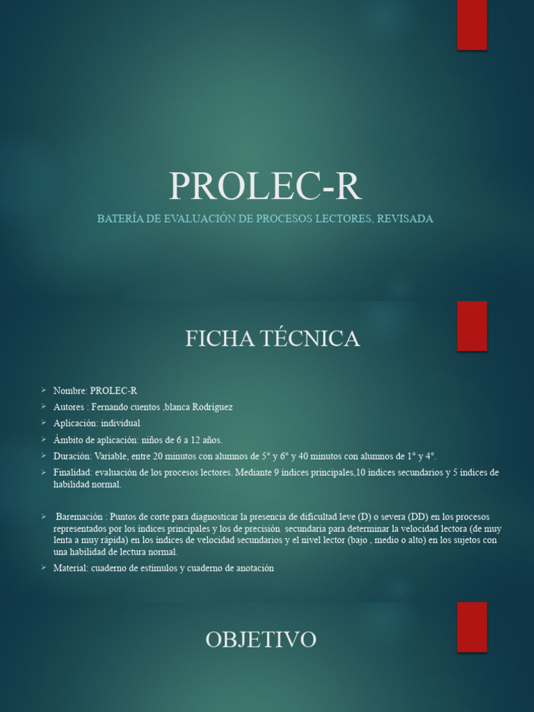 Evaluación Prolec R | PDF | Evaluación