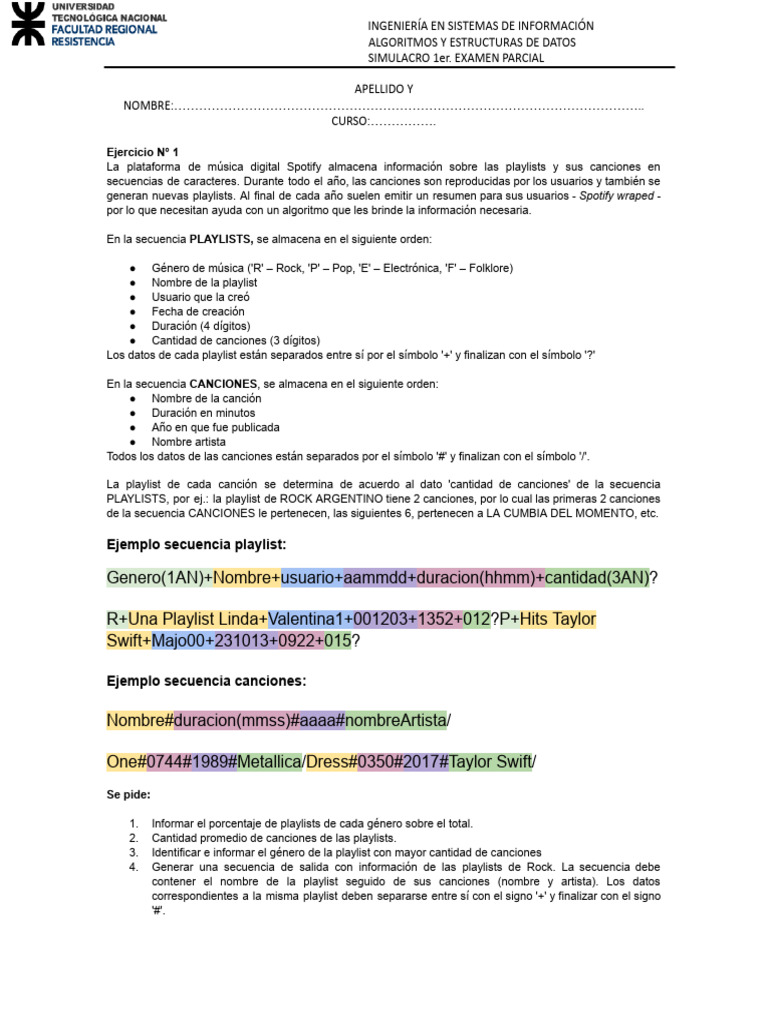 Practica Parcial1 Aed | PDF | Spotify | Informática