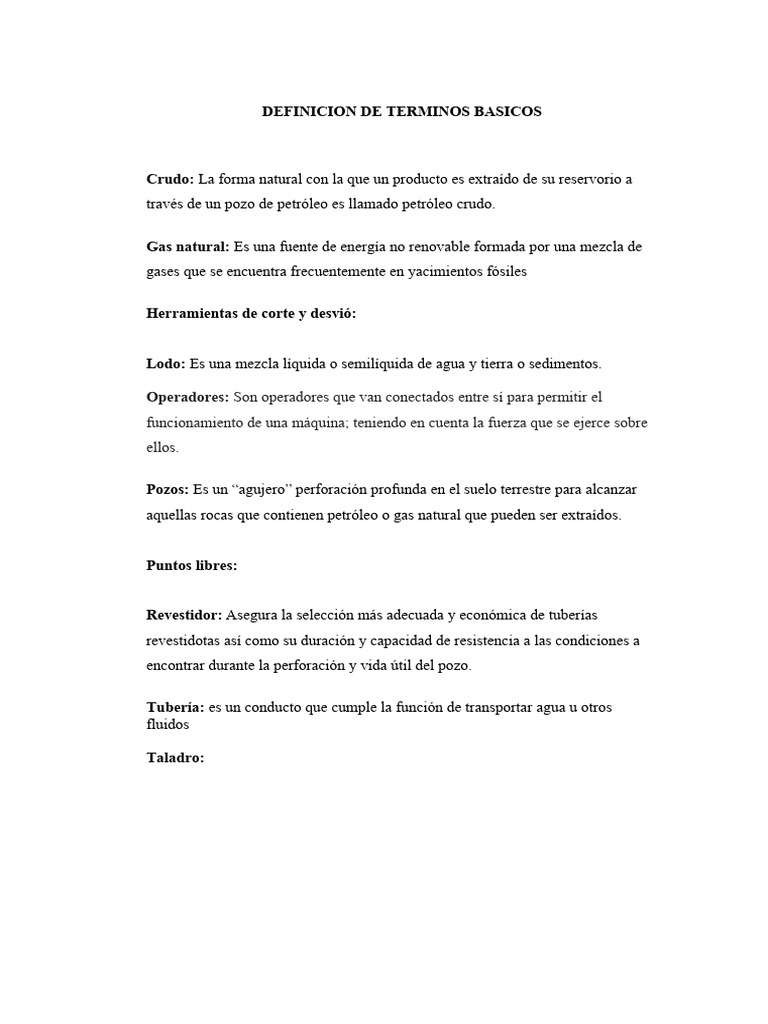 DEFINICION DE TERMINOS BASICOS | PDF