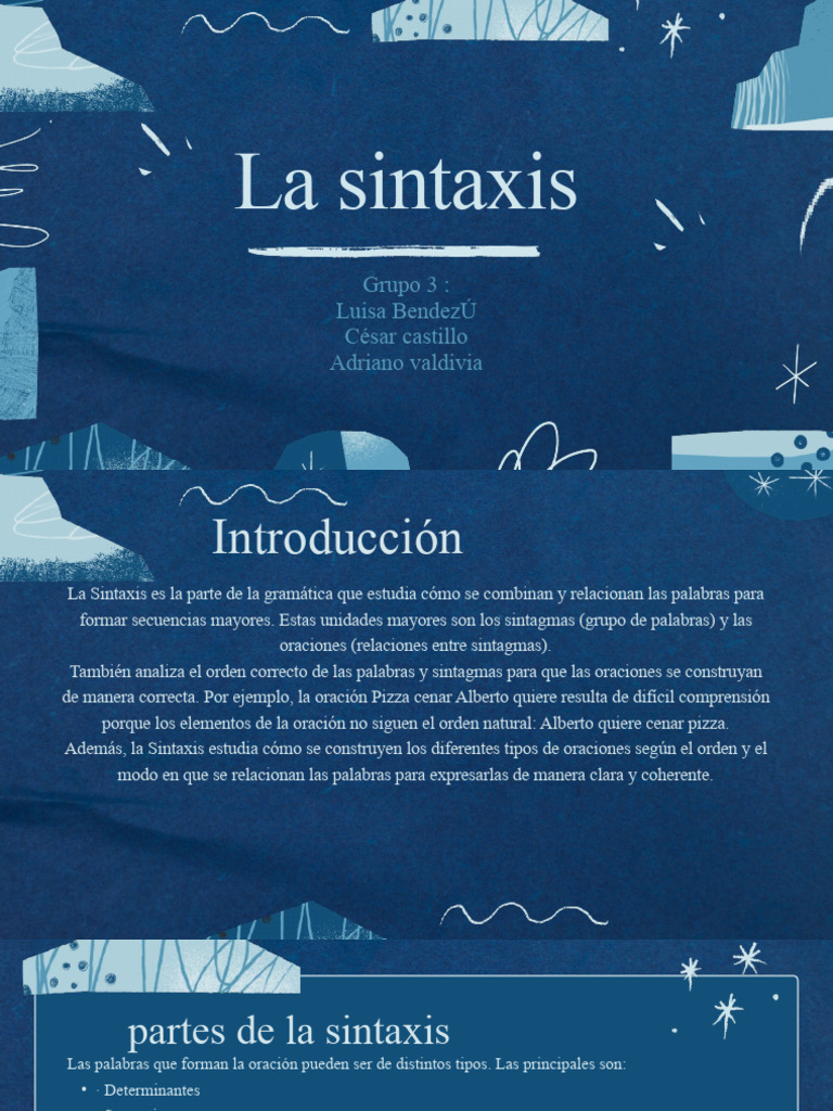 Introducción a la Sintaxis y sus Funciones | PDF | Oración (Lingüística ...