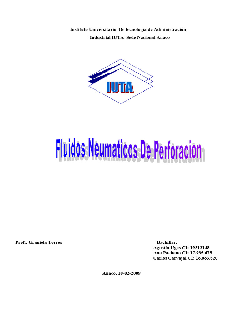 Fluidos Neumaticos de Perforacion | PDF | Agua | Perforación