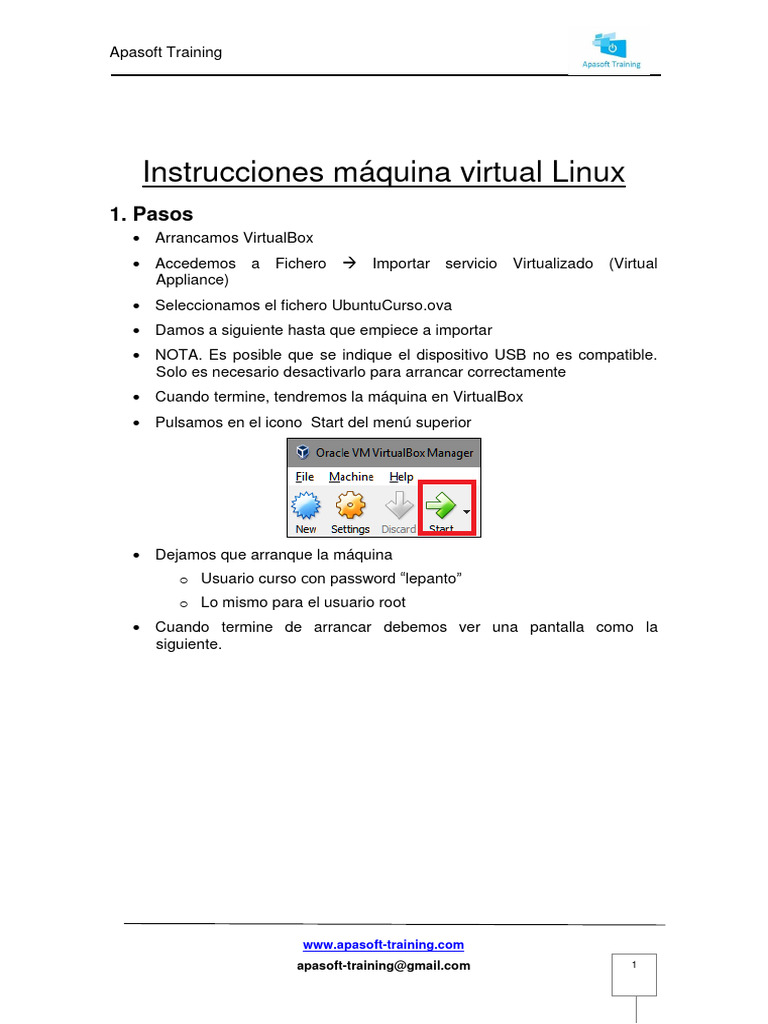 Instrucciones Maquina Virtual Linux | PDF