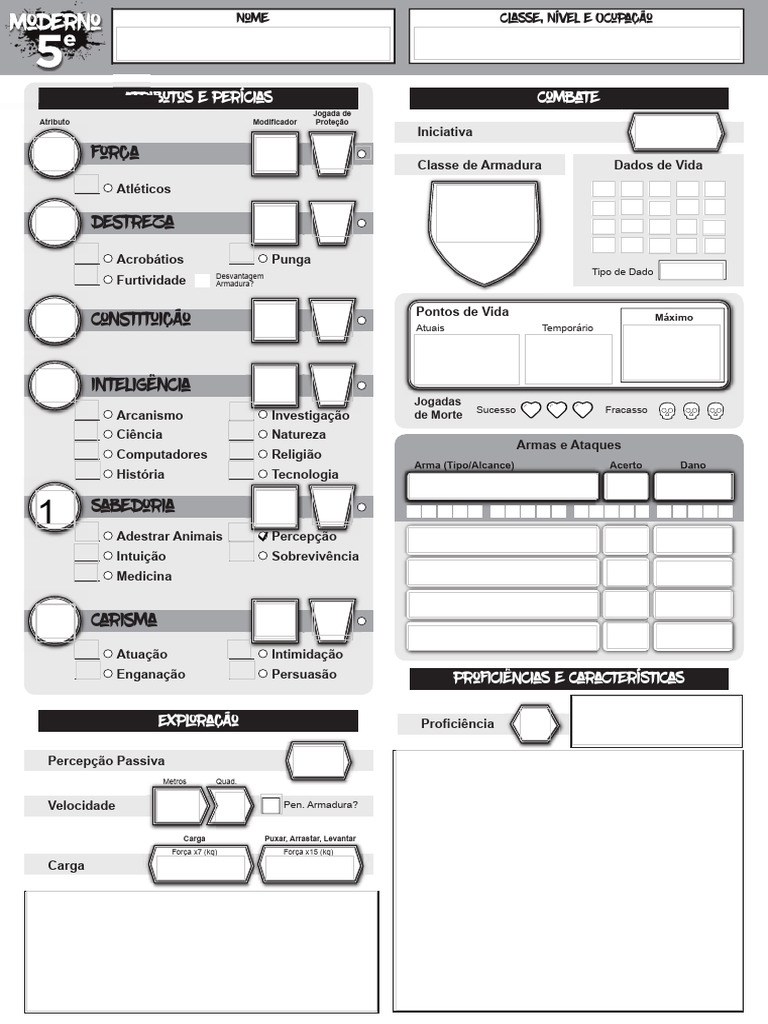 d20 Moderno - Ficha GBF | PDF