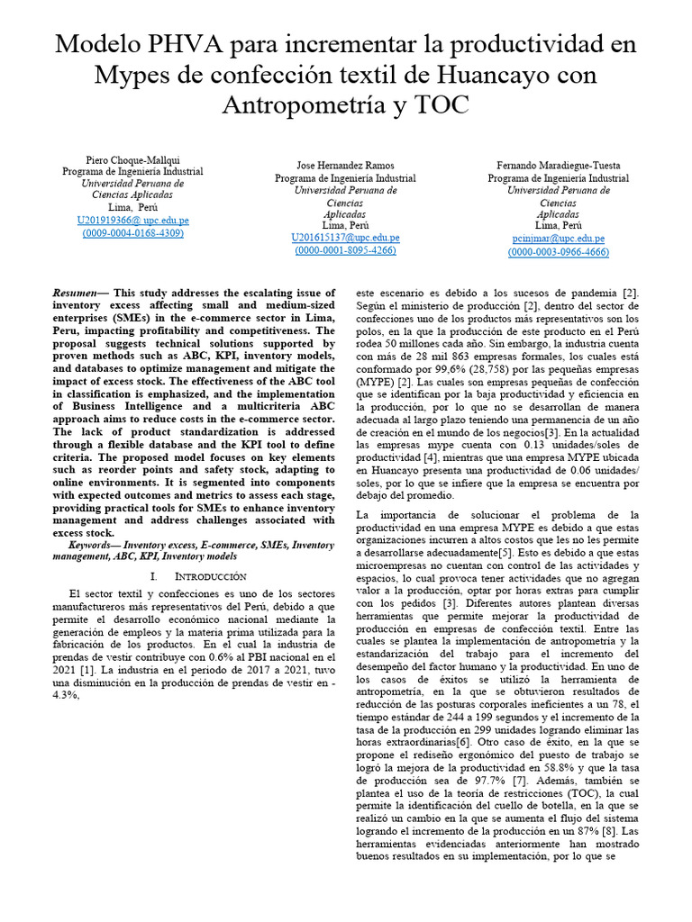 Artículo en Proceso | PDF | Factores humanos y ergonomía | Lean Manufacturing