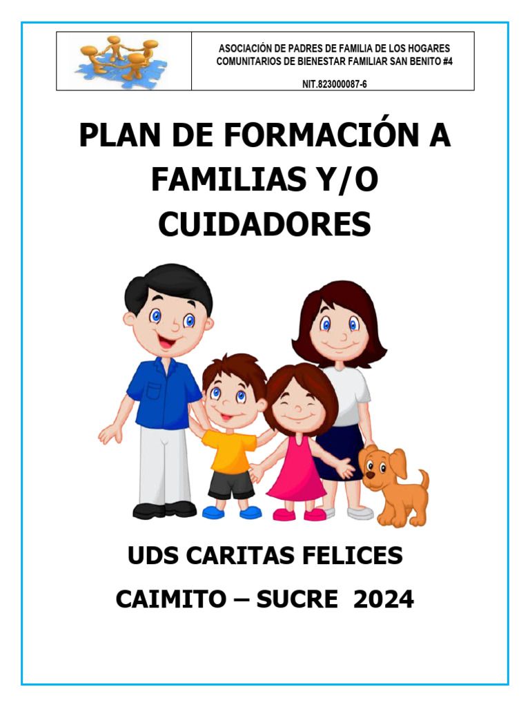 Plan de Formación A Padres Con Objetivos Dimf | PDF | Sicología