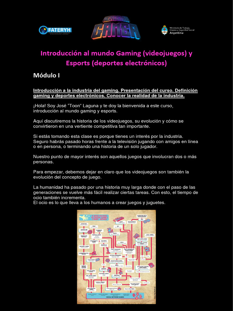 Modulo I - Introducción al gaming y los Esports | PDF | Juegos de ...