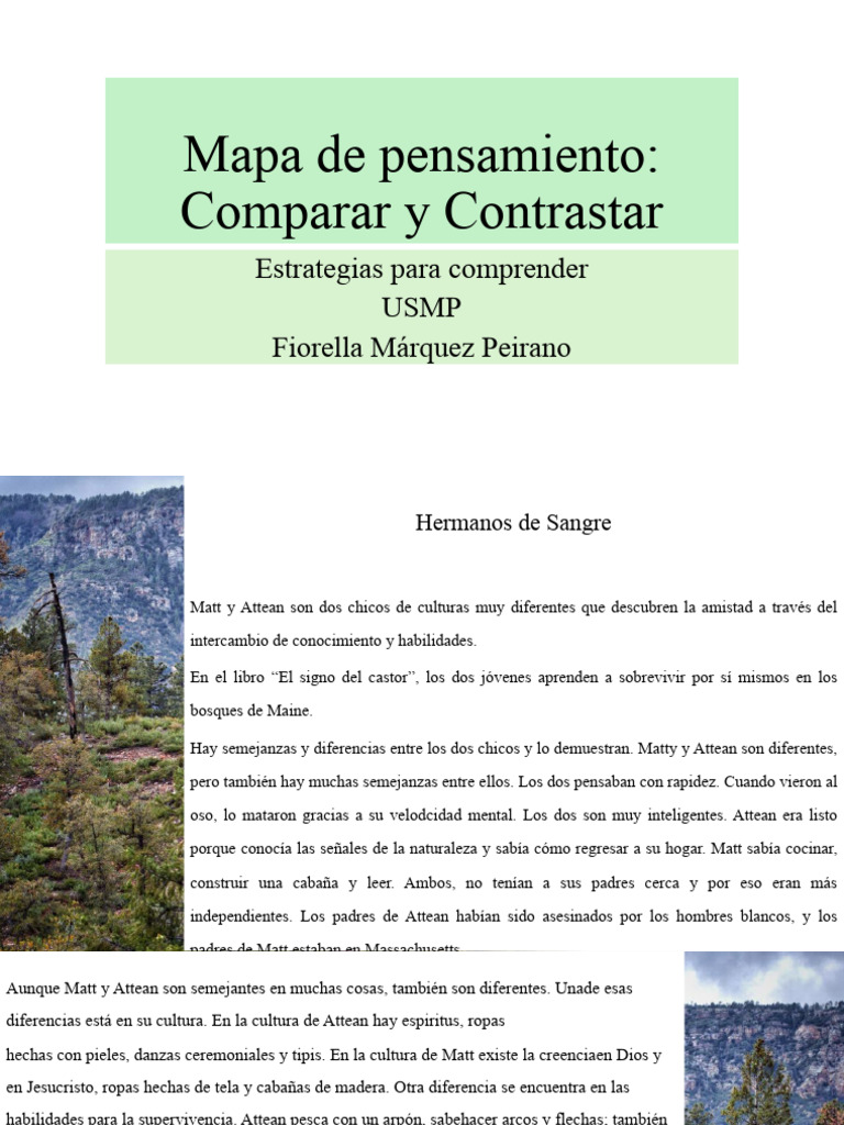 Estrategia de Comprensión - Comparar y Contrastar | PDF | Conocimiento ...