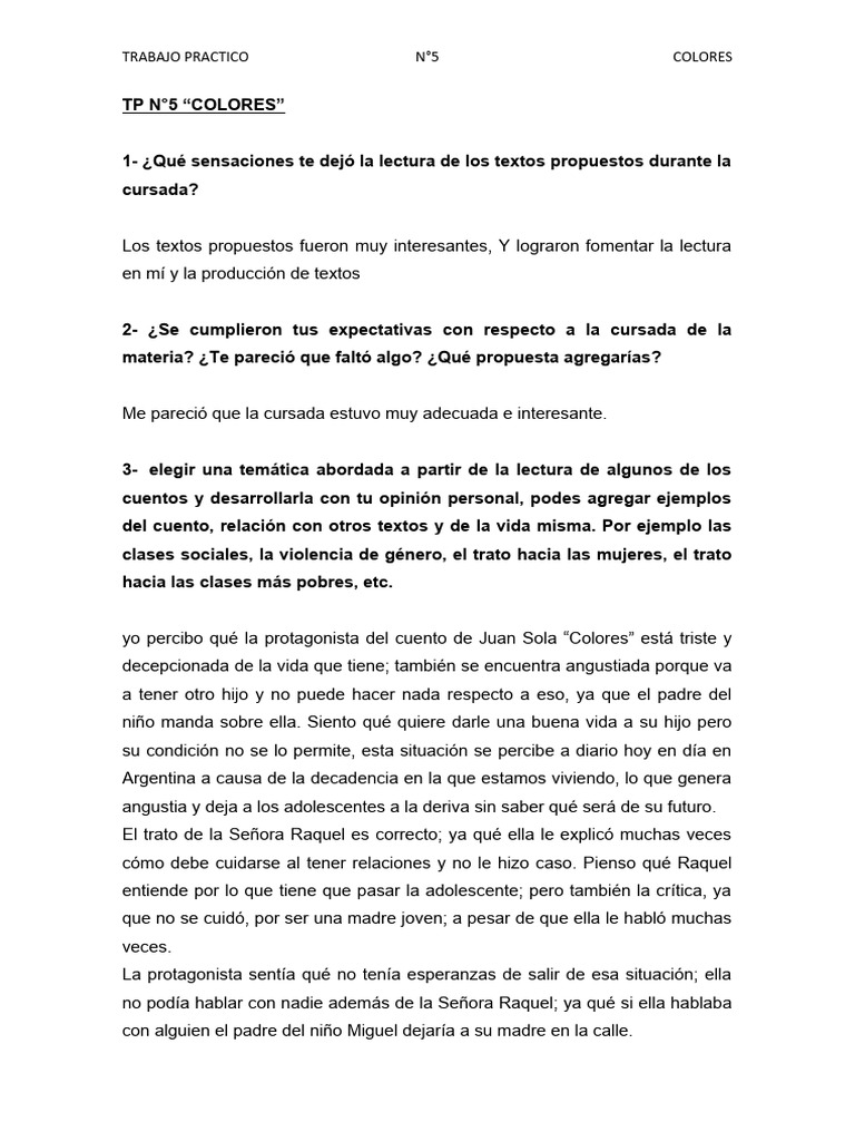 TP N5 Colores | PDF