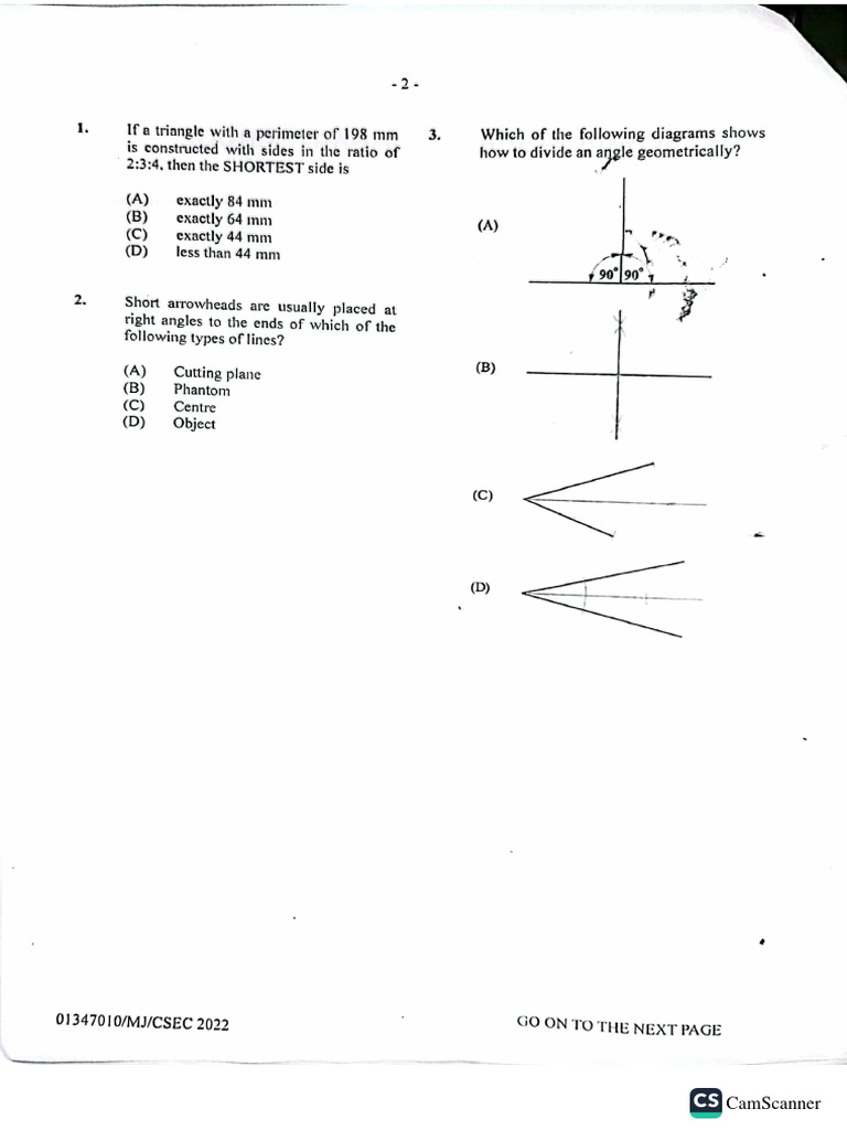 Technical Drawing Paper 1 2022 | PDF