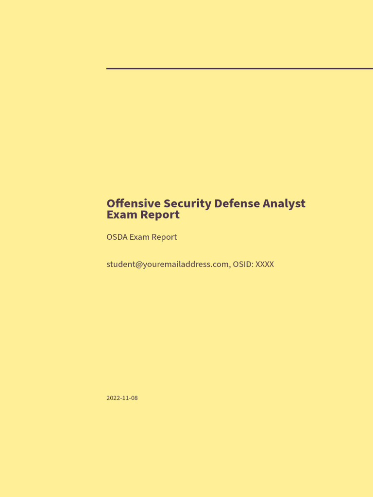 OSDA Exam Report Template OS v1 | PDF | User (Computing) | Login