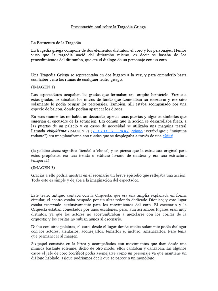 La Máquina Ekkyklêma en la Tragedia Griega | PDF | Teatro | Tragedia griega