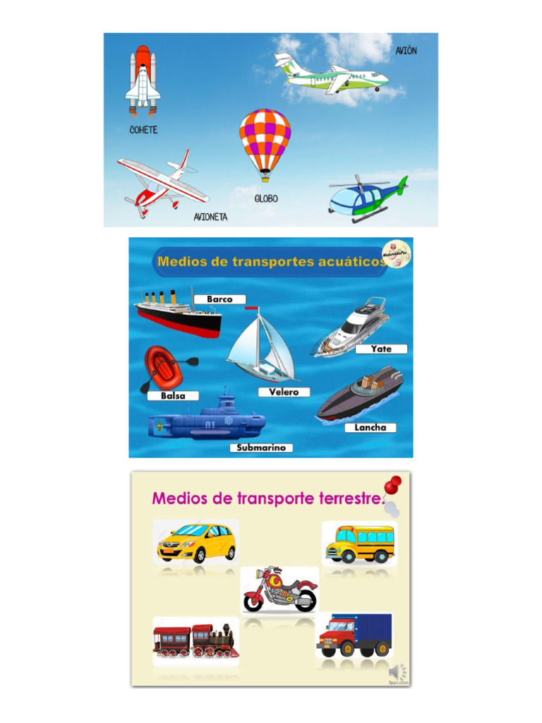 Medios de Transporte Aereos, Acuaticos y Terrestres | PDF