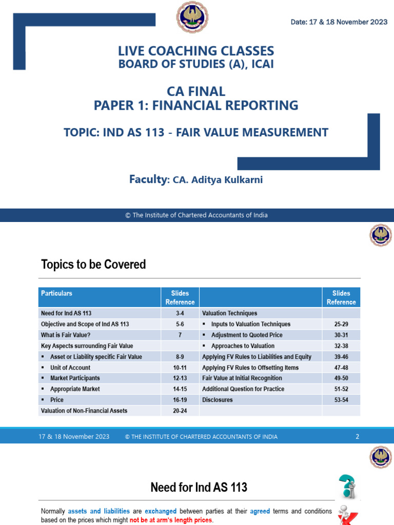 Ind As 113 - Fair Value Measurement 20231117 46 Ind As 113 - Fair Value ...