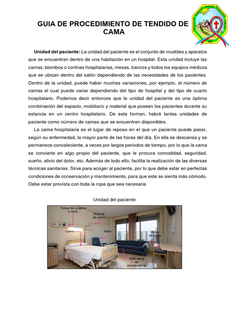 Guia de Practica - Tendido de Cama | PDF | Colchón | Hospital