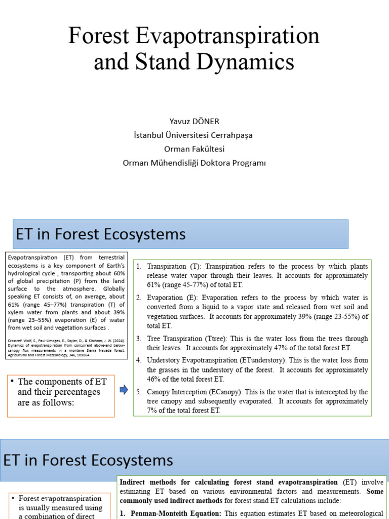 Forest ET and Stand Dynamics | PDF | Evapotranspiration | Forests