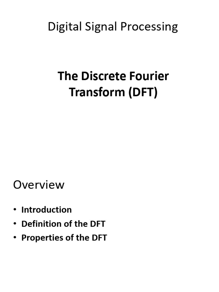 Handout 6 The Discrete Fourier Transform Pdf Discrete Fourier Transform