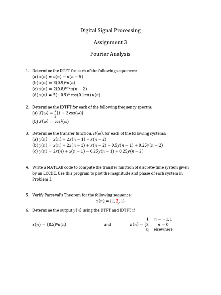 DSP - Assignment 3 | PDF