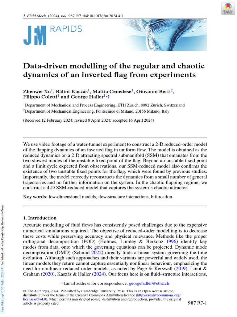 Data Driven Modelling Of The Regular And Chaotic Dynamics Of An Inverted Flag From Experiments