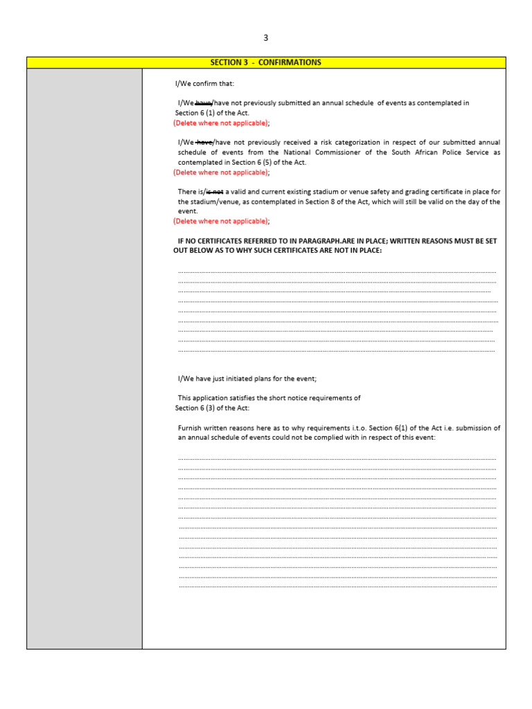 2016 SAPS Vers 6 Application Sec 6 (3) Form (Dragged) 3 | PDF
