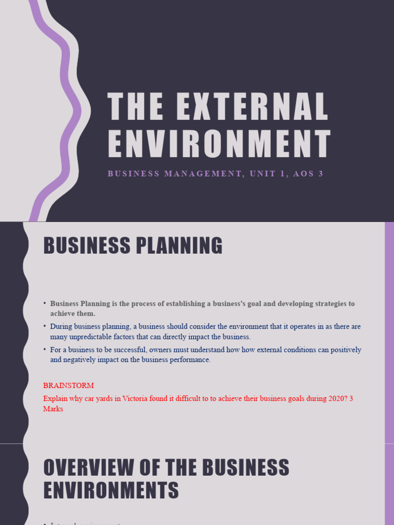 BM1 AOS3 Slides - The External Environment | PDF | Corporate Social ...
