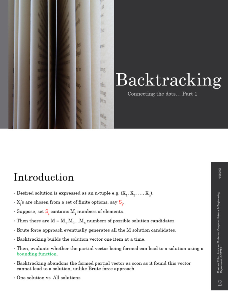 Lecture 13 - Backtracking | PDF | Applied Mathematics | Theoretical ... Lecture 13 - Backtracking | PDF | Applied Mathematics | Theoretical ...